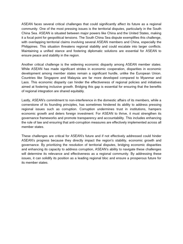 Asean Challenges | PDF