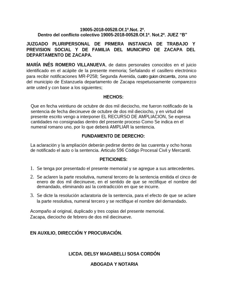 Recurso de Ampliacion | PDF