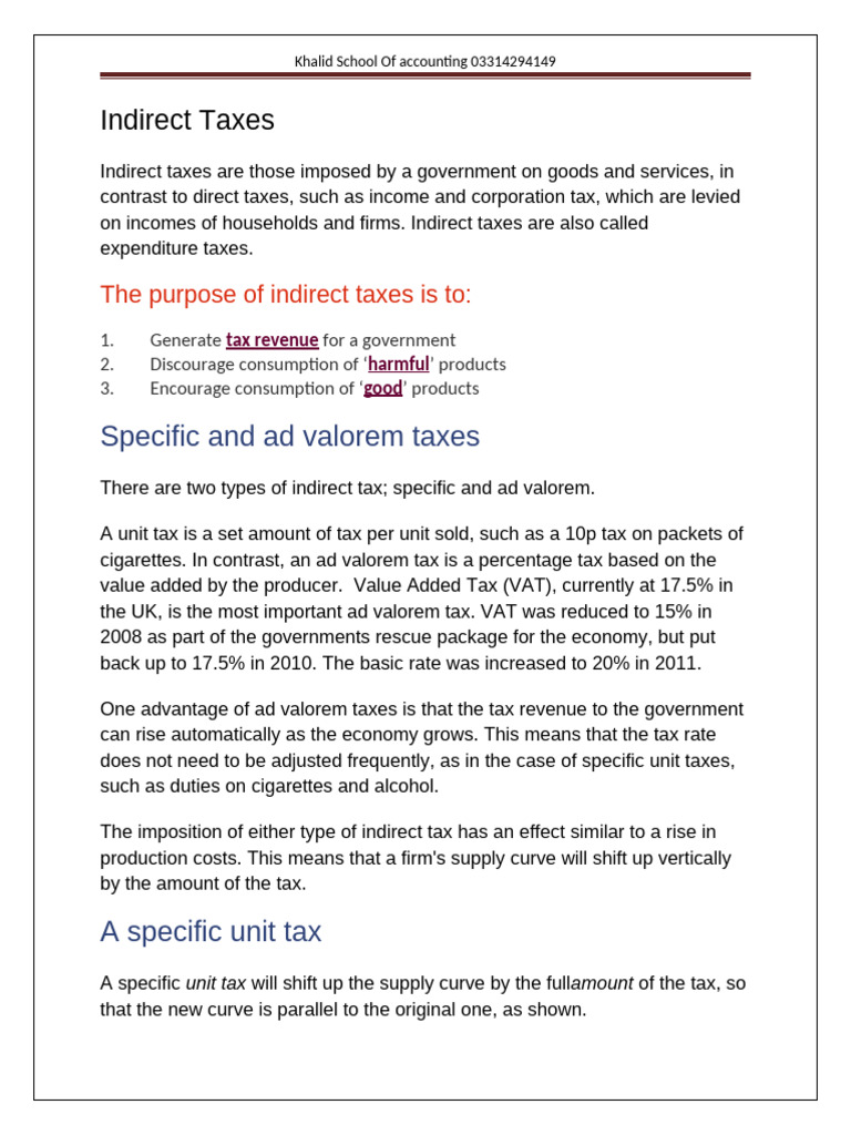 AS-Indirect Taxes | PDF | Taxes | Indirect Tax