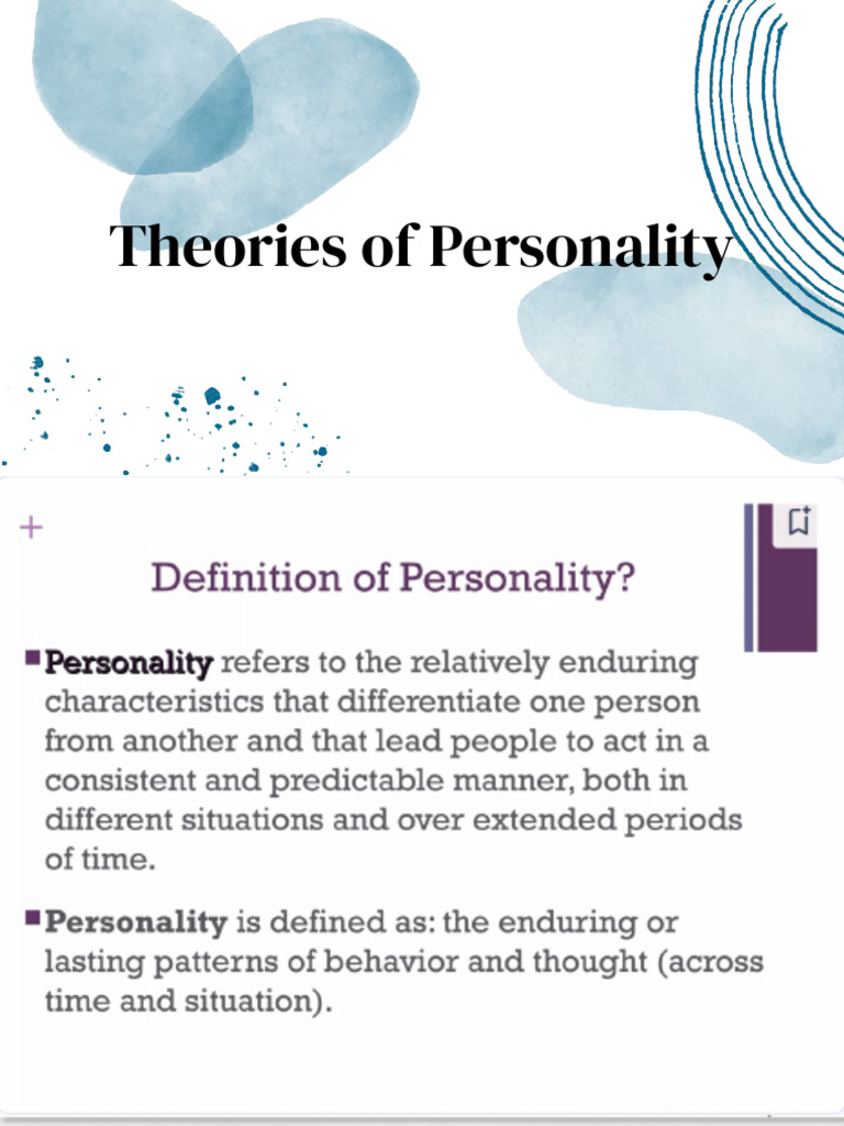 Theories of Personality - 2 | PDF | Psychological Theories | Sigmund Freud