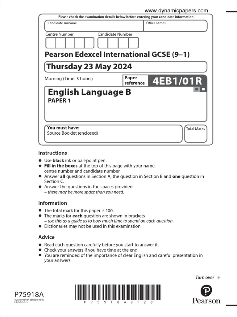 English Language B Past Paper | PDF
