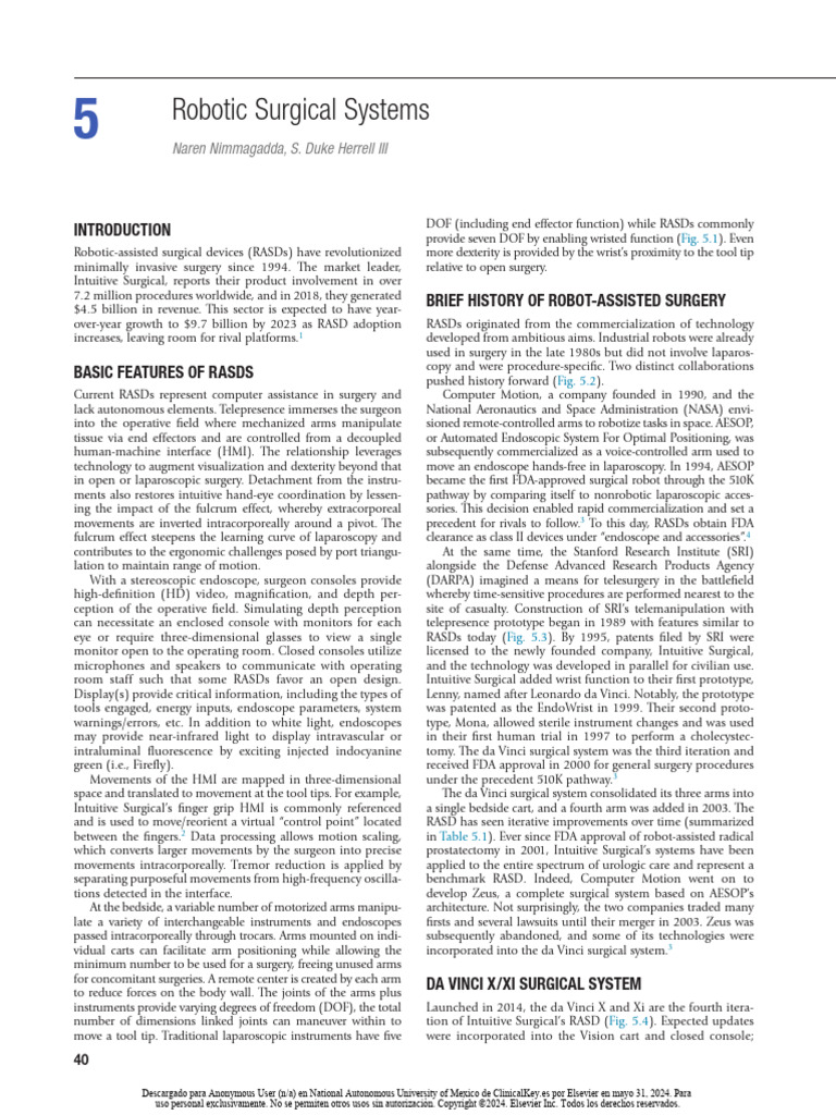 11.-Robotic surgical systems | PDF | Surgery