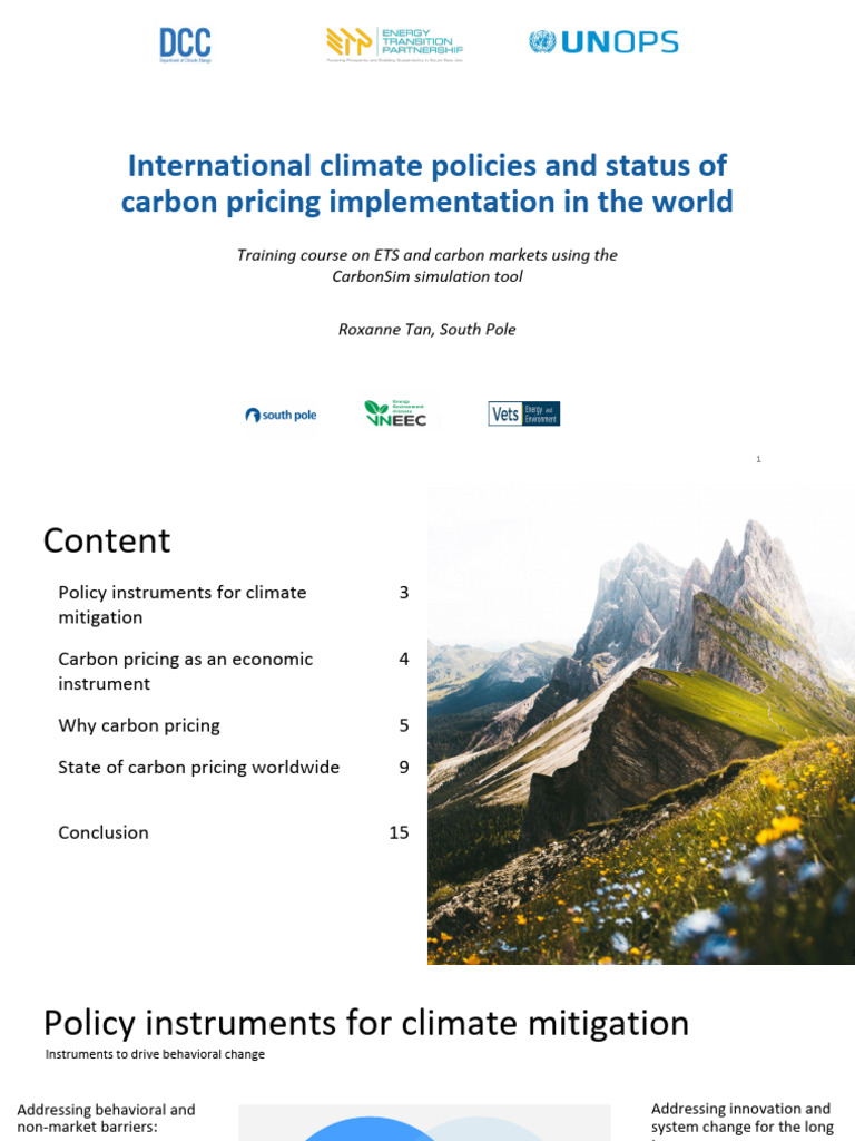 International Climate Policies and Status of Global Carbon Pricing ...