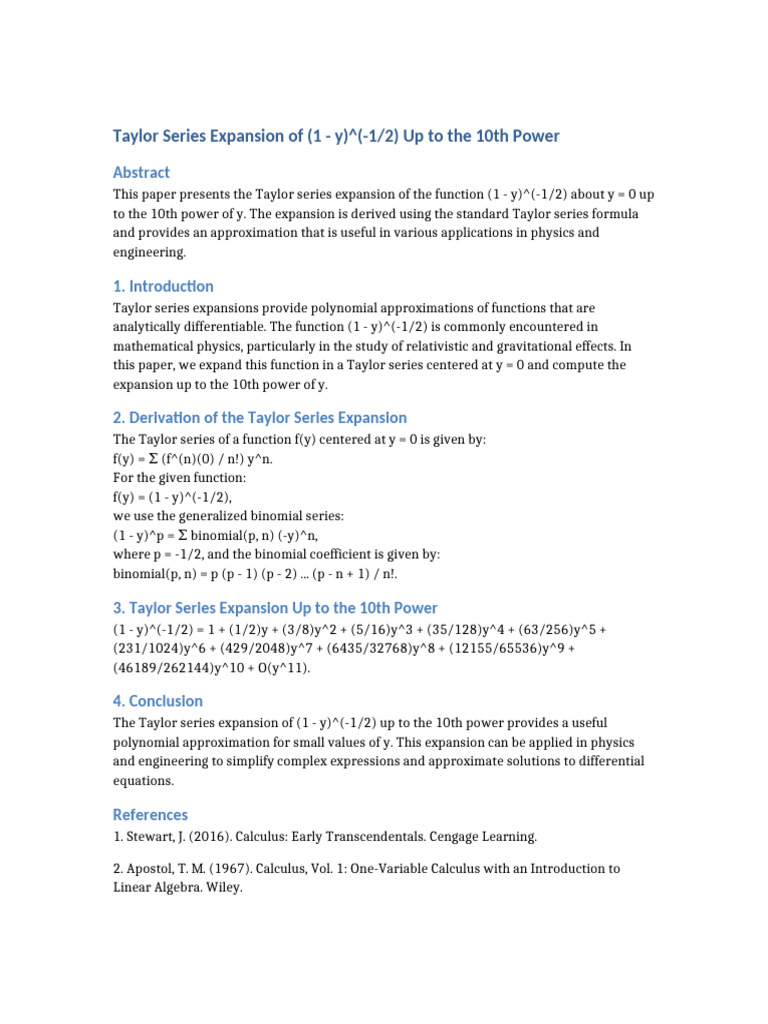 Taylor Expansion | PDF