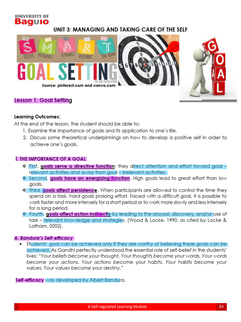 Goal Setting and Stress Management | PDF | Self Efficacy | Fight Or ...