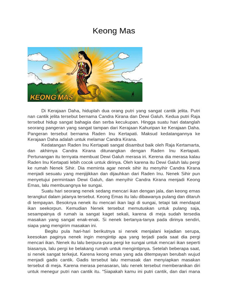 Cerita Rakyat Keong Mas | PDF