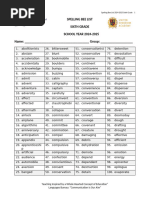 5th Grade Spelling Bee 2025 | PDF | Zoology