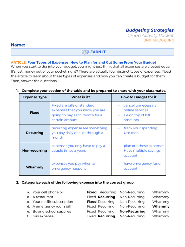 Budgeting Strategies for Students | PDF | Budget | Expense