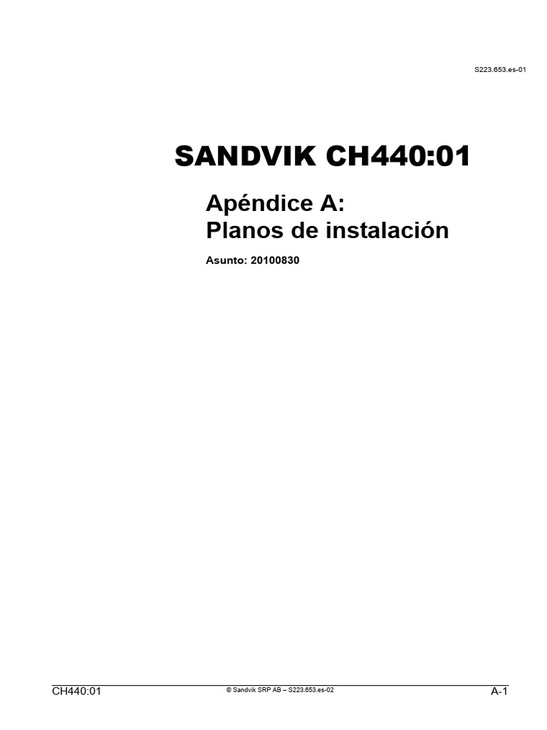 Planos de instalación CH440:01 Sandvik | PDF | Ingeniería mecánica