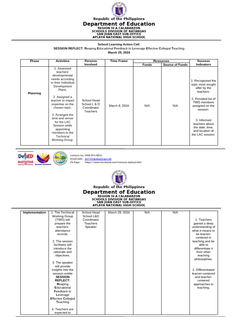 Session REFLECT-SLAC 5-Training Proposal | PDF | Teaching | Education Theory