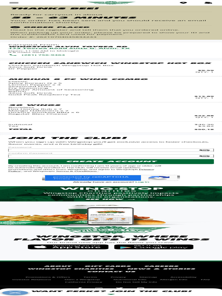 Confirmation Wingstop | PDF | Foods | Cuisine
