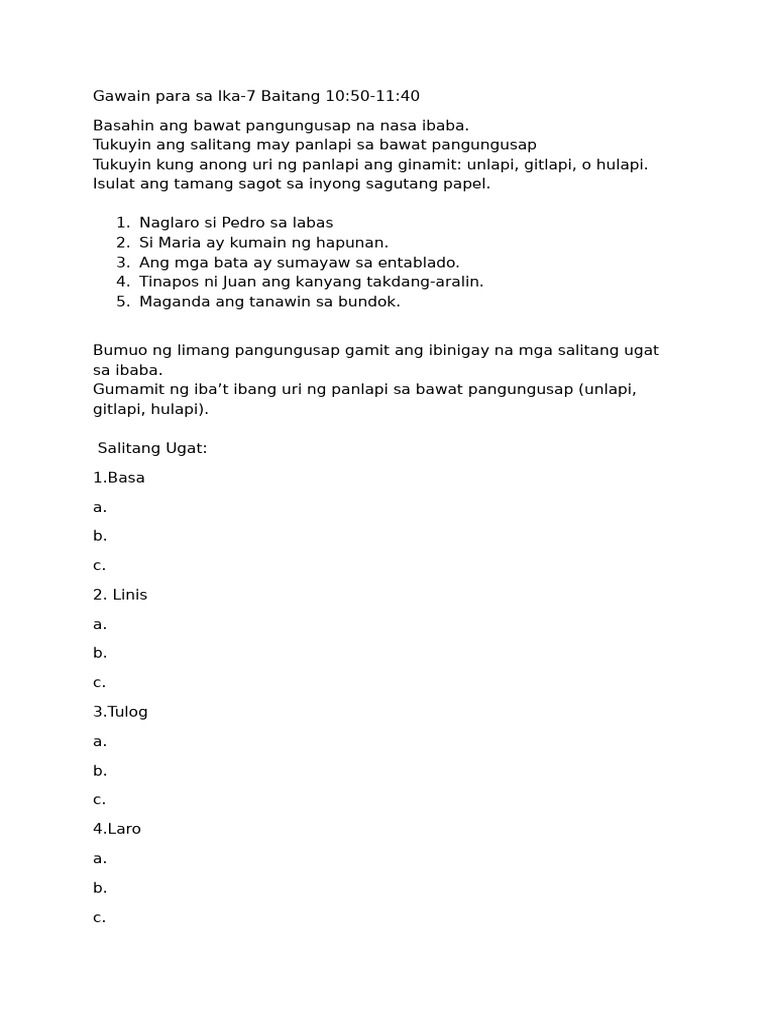 Filipino Grade 7 1050 1140 | PDF