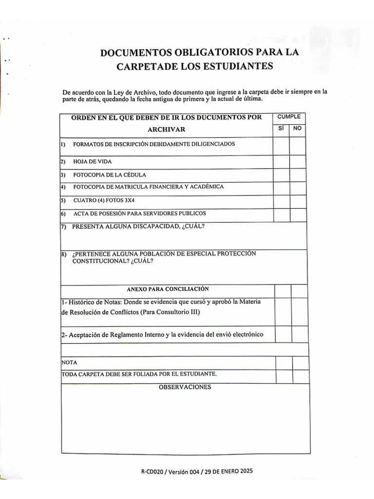 Documentos Carpeta 2025A | PDF