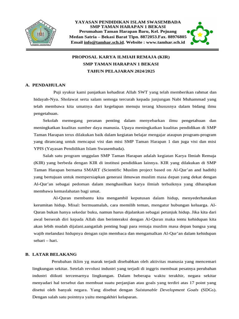 Surat PROPOSAL KIR | PDF