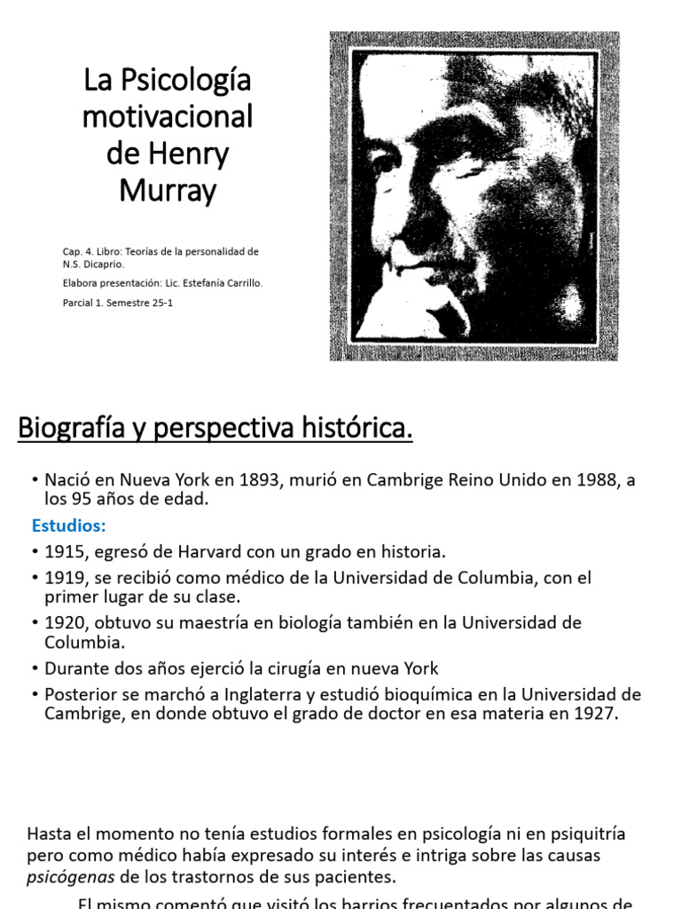 4. La Psicolog-A Motivacional de Henry Murray (Introducci-n) | PDF | Sicología | Conceptos ...