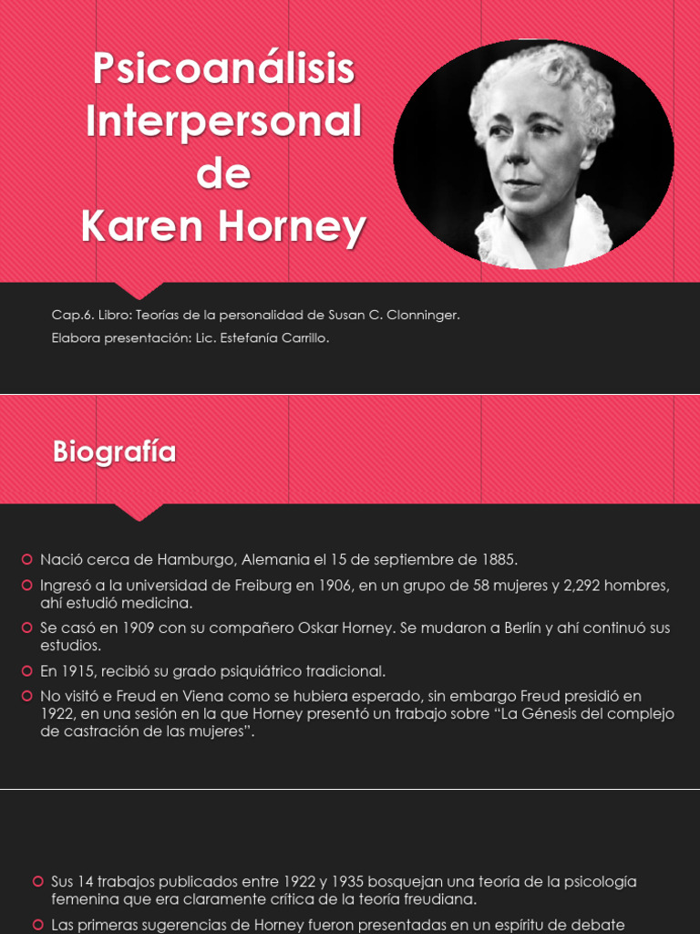 Psicoan-Lisis Interpersonal de Karen Horney | PDF | Psicoanálisis | Sigmund Freud