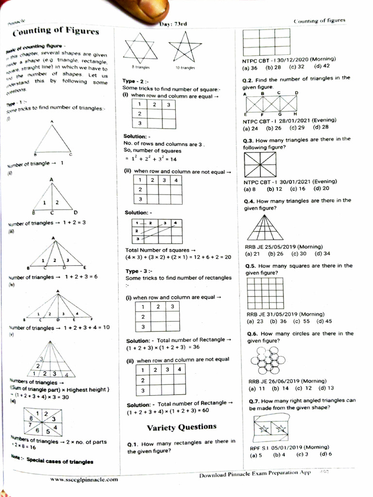 Counting of Figures (Reseoning) | PDF | Rectangle | Geometric Objects