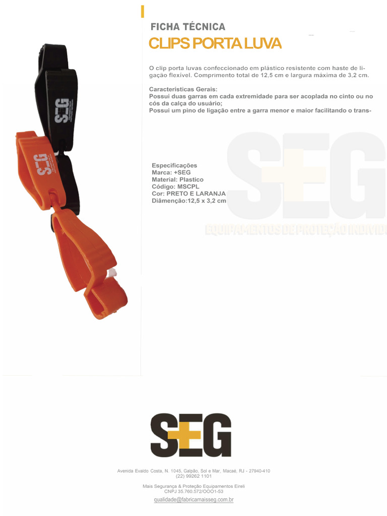 MSCPL - Clips Porta Luvas Ficha Tecnica | PDF