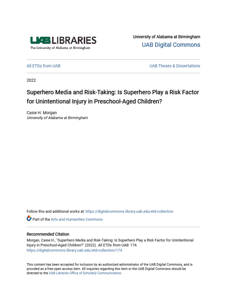 Superhero Media and Risk-Taking - Is Superhero Play A Risk Factor | PDF ...