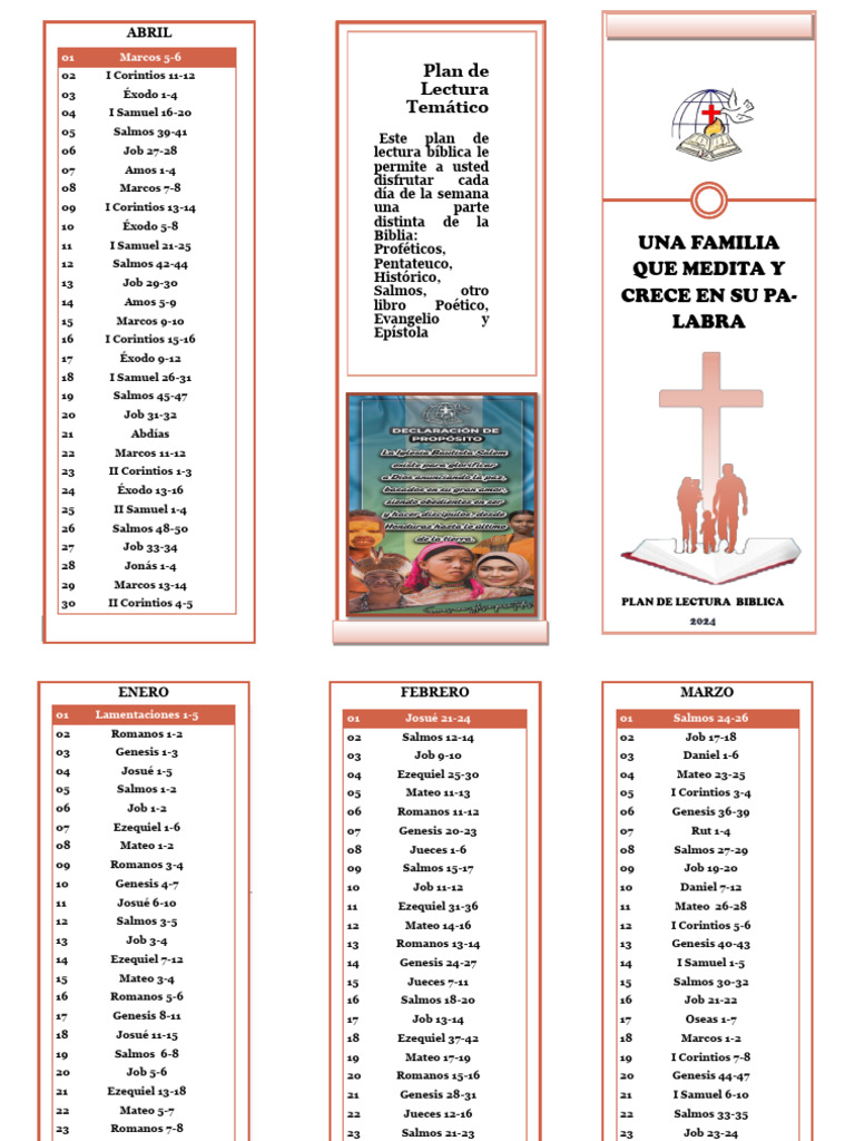 Plan de Lectura Biblia Tematico 2024 | PDF | Biblia | El antiguo Israel y Judá