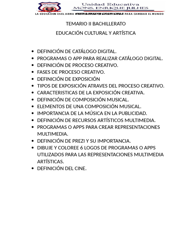 temario-eca-ii-bachillerato | PDF