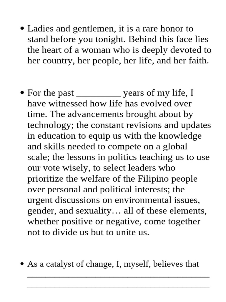 Pageant Speech Final | PDF