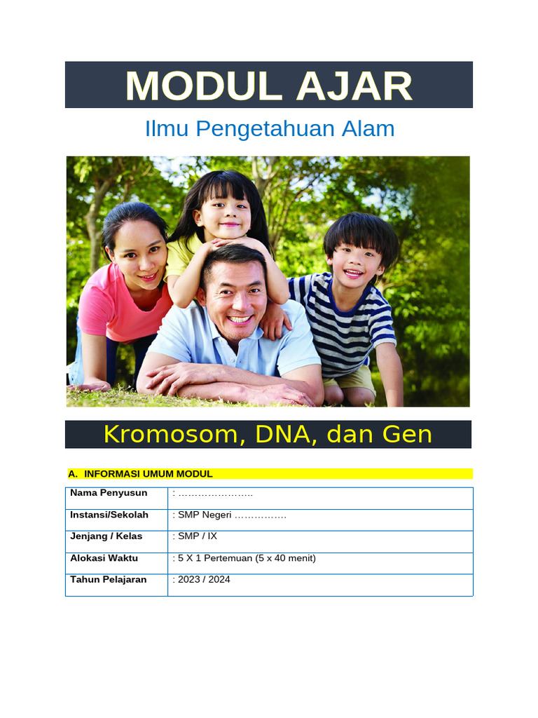 Perbedaan Kromosom, DNA, dan Gen | PDF