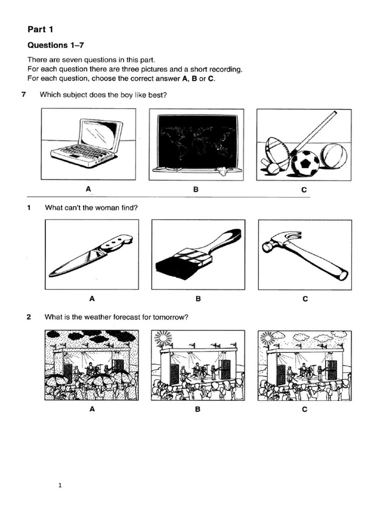 PET Listening Test 2 Answers | PDF