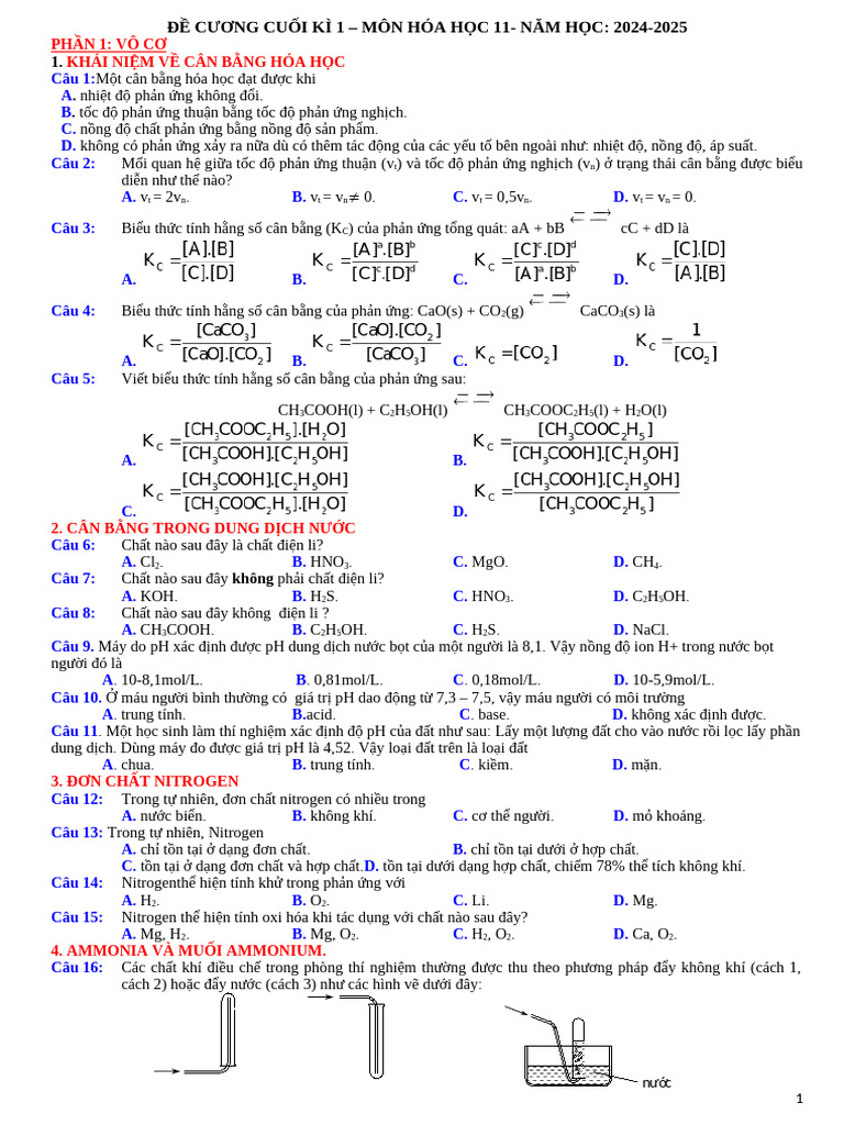 De Cuong CK1 HOA 11 | PDF