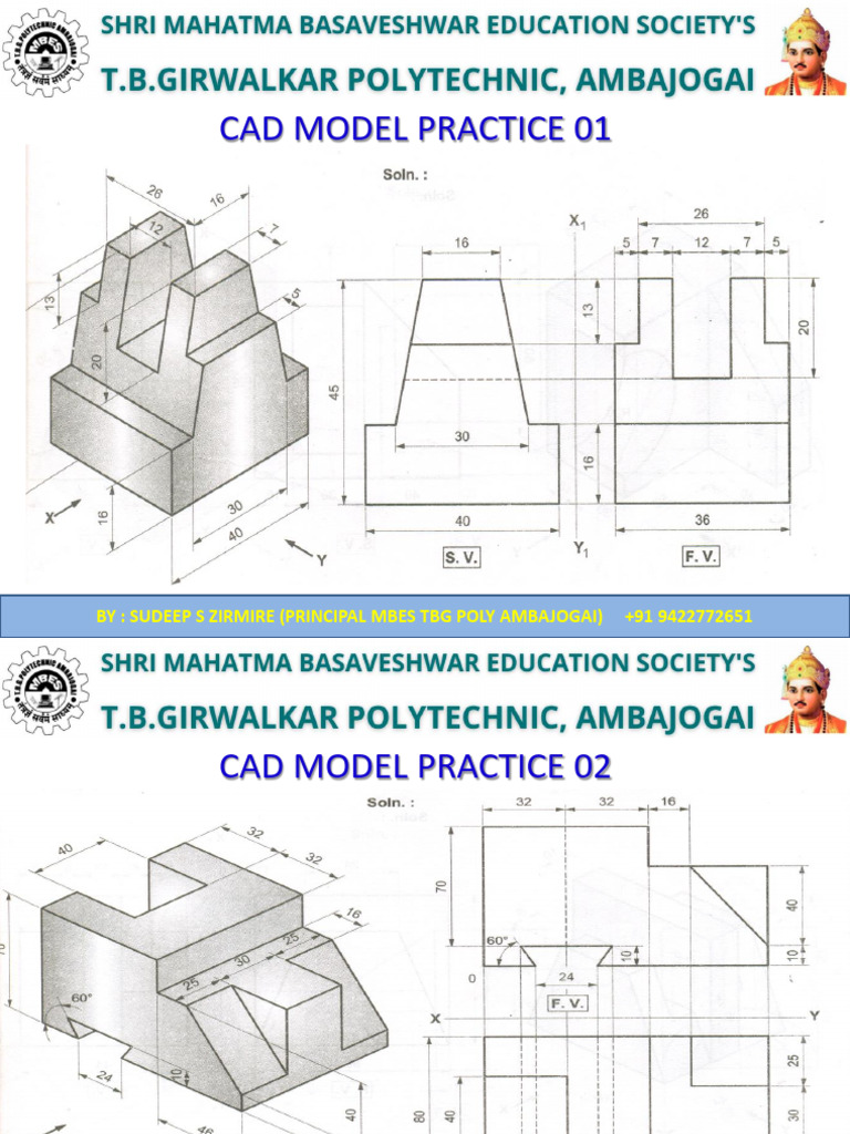 Cad Solid 3dmodel Practice | PDF