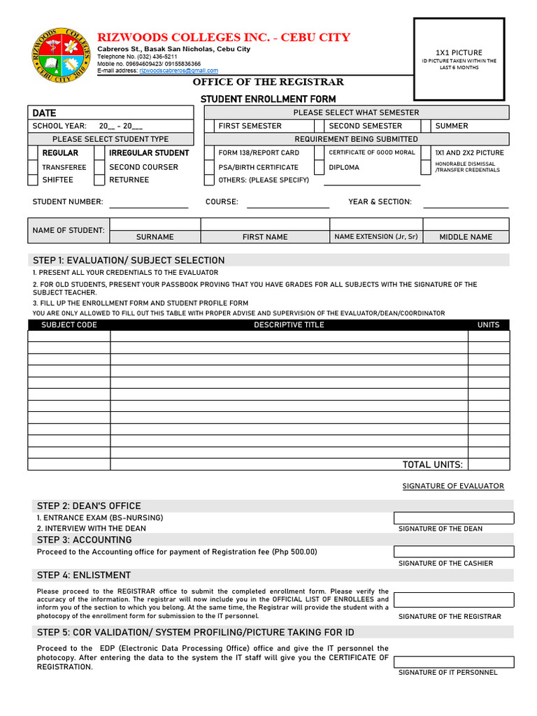 New Student Enrollment Form (2024) Cabreros | PDF