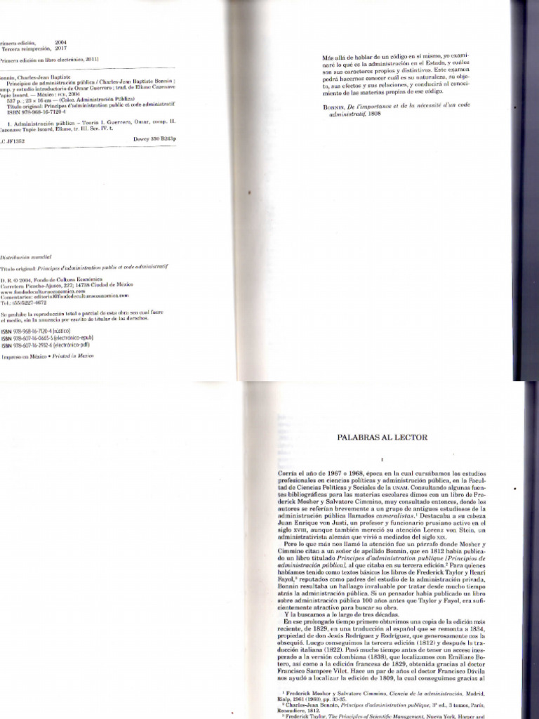 Principios de Administración Pública Charles Jean Bonnin Parte1 | PDF