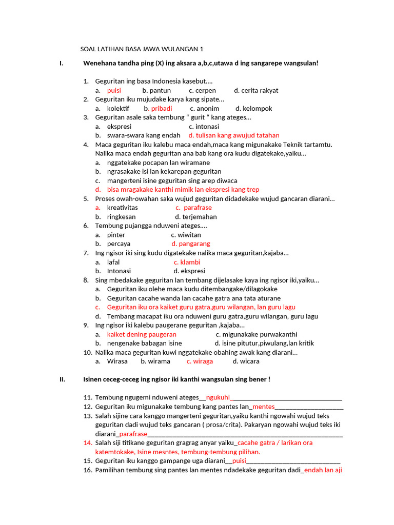Latihan Soal Bd Wul 1 Pdf