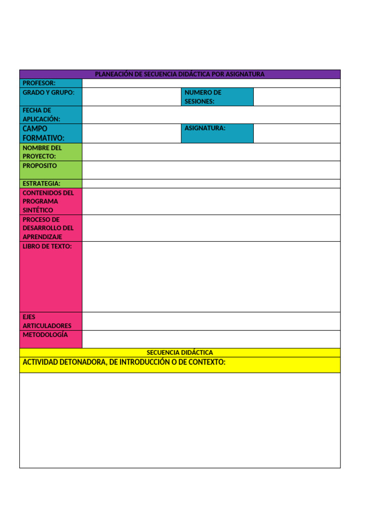 Formato Planeacion | PDF | Enseñando | Aprendizaje
