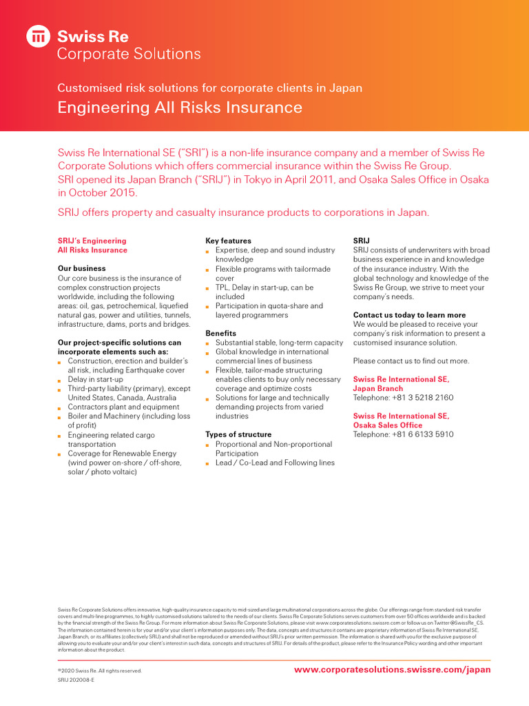 Srij Engineering All Risks Insurance 20 en | PDF | Insurance