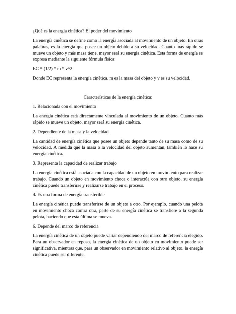 Energia Cinetica y Potencial | PDF | Energía potencial | Masa