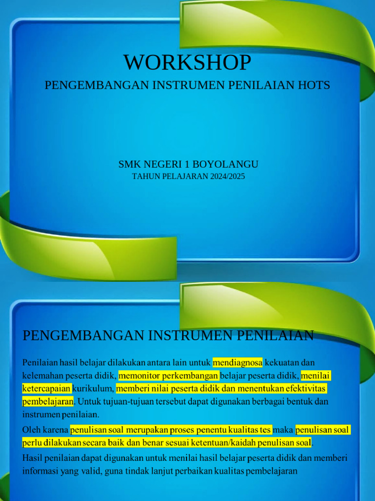 Pengembangan Instrumen Penilaian HOTS | PDF