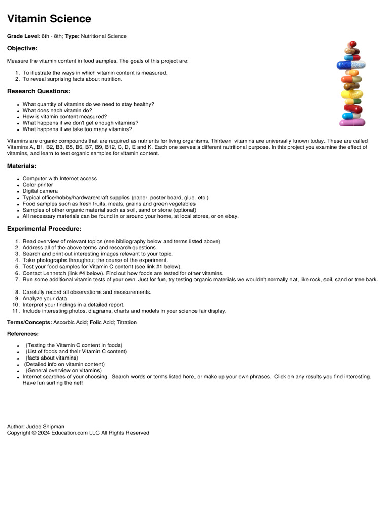 testing-vitamin-content | PDF | Vitamin | Foods
