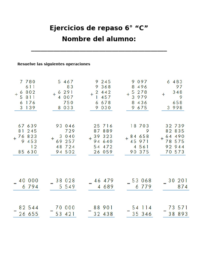 Ejercicios de Repaso 6 | PDF