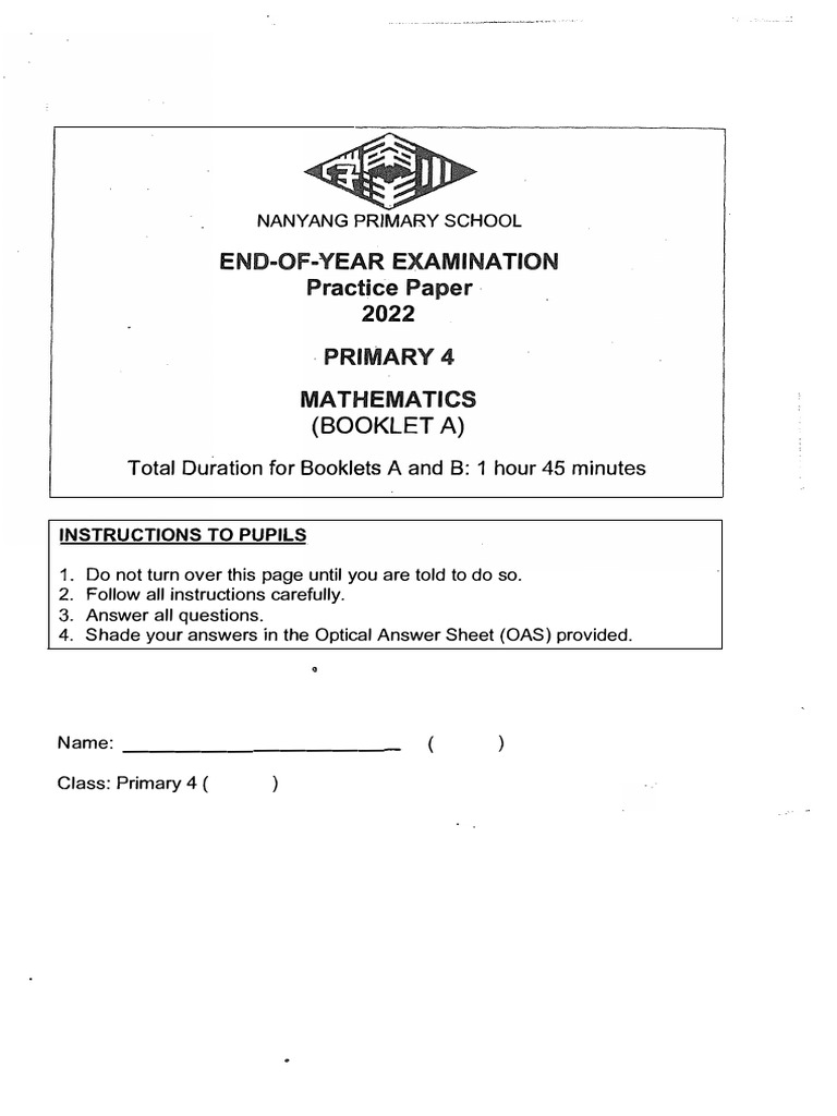 P4_Maths_EOY_2022_Nanyang_Exam_Papers | PDF