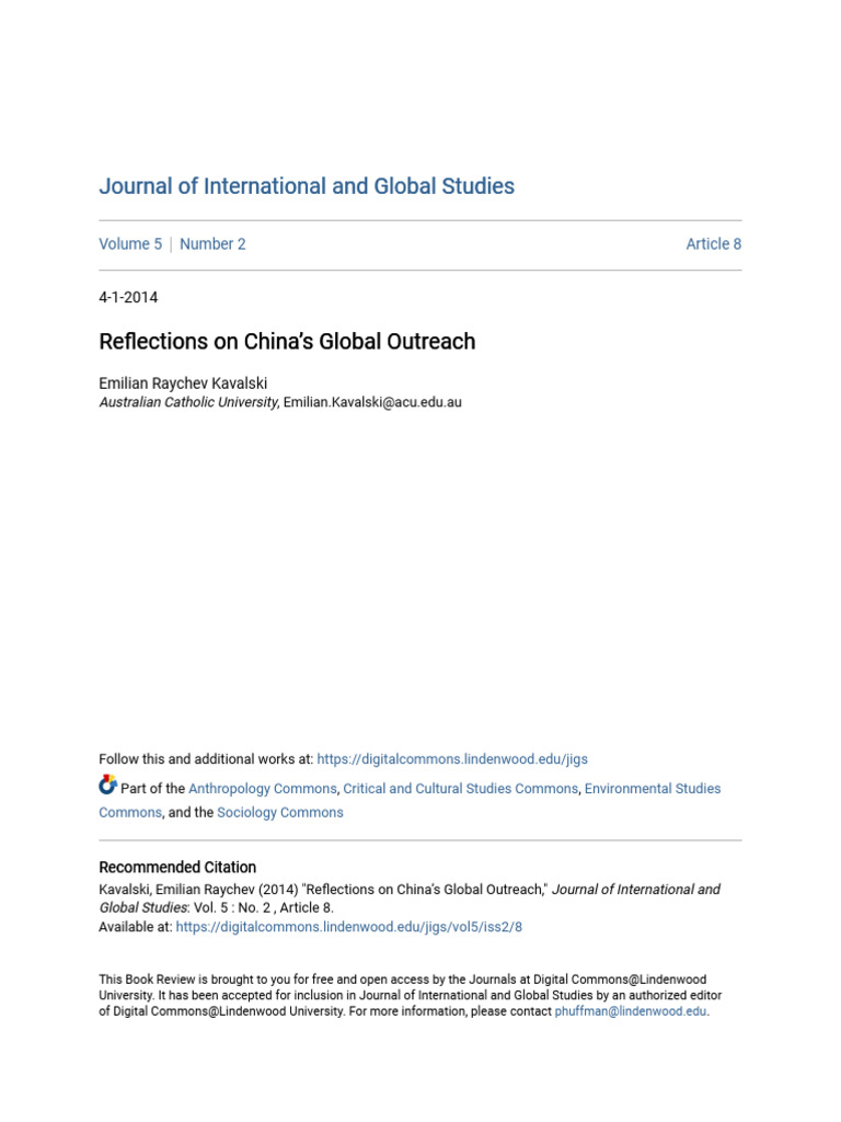 Reflections On China S Global Outreach | PDF | Soft Power | Governance