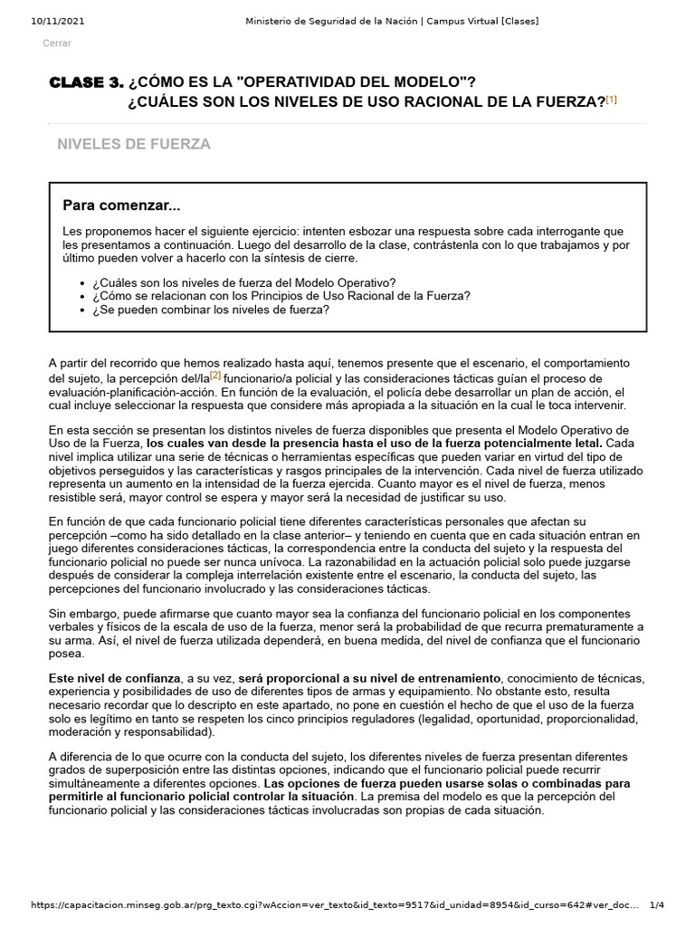 USO DE LA FUERZA Módulo 3 | PDF | Policía | Valores