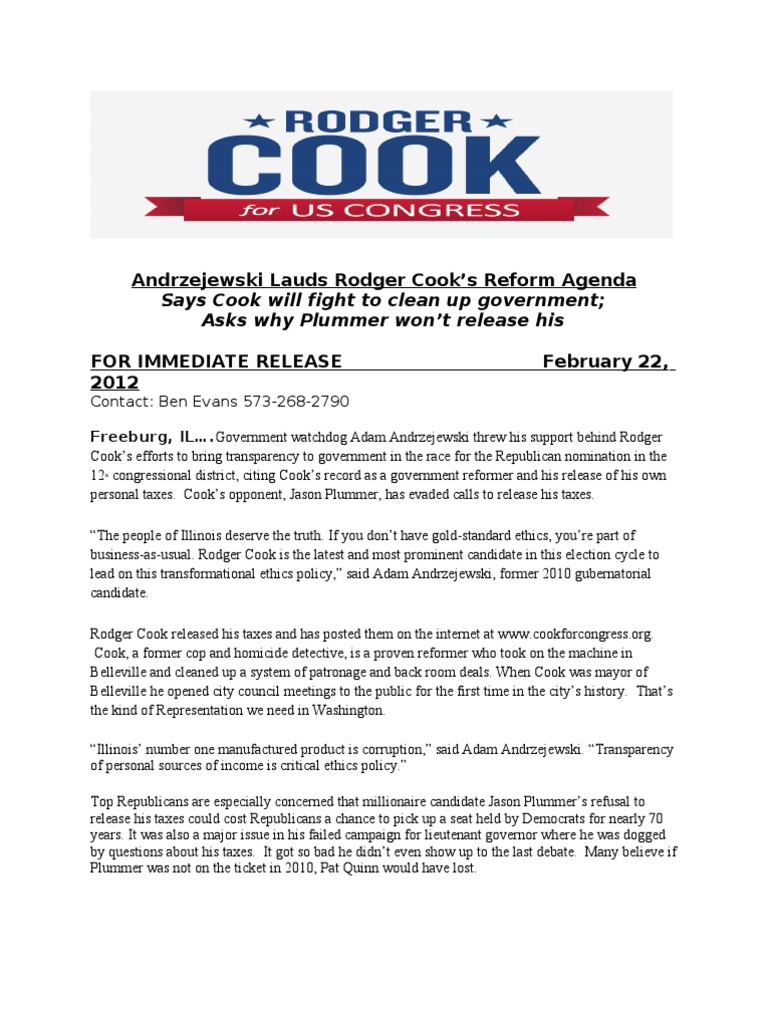Andrzejewski Press Conference | PDF