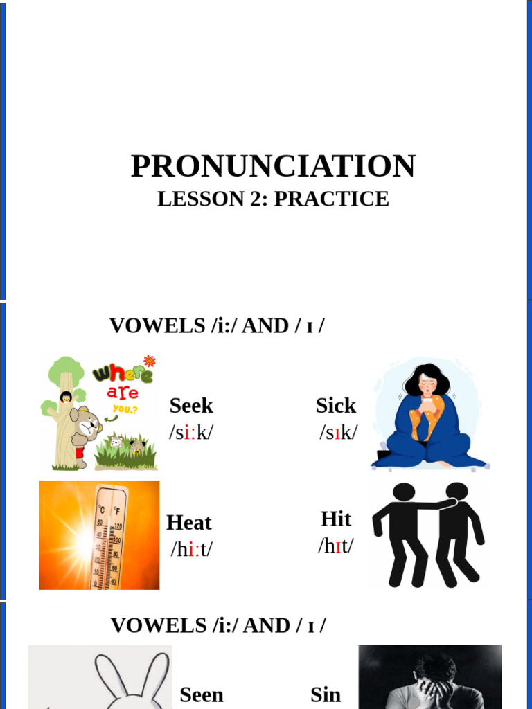 Vowel Pronunciation Practice Guide | PDF