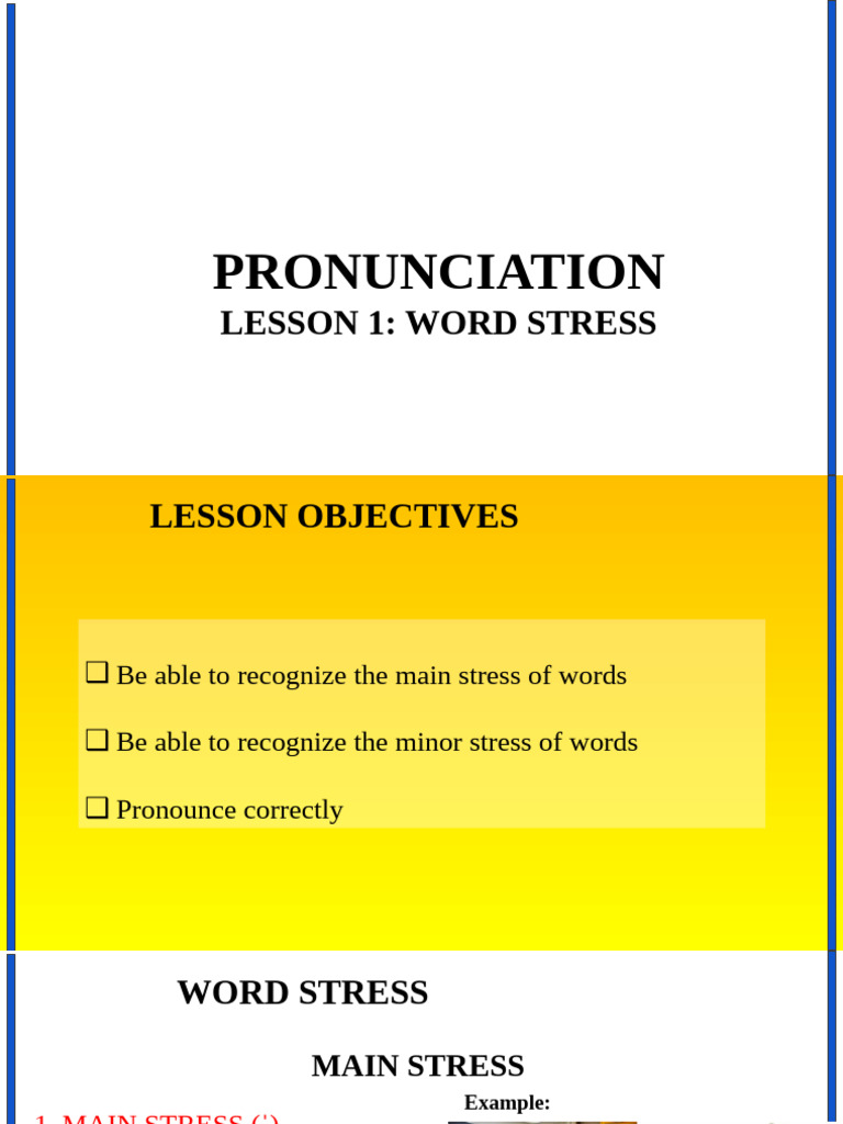 1.1 - Lesson 1 - Word Stress | PDF