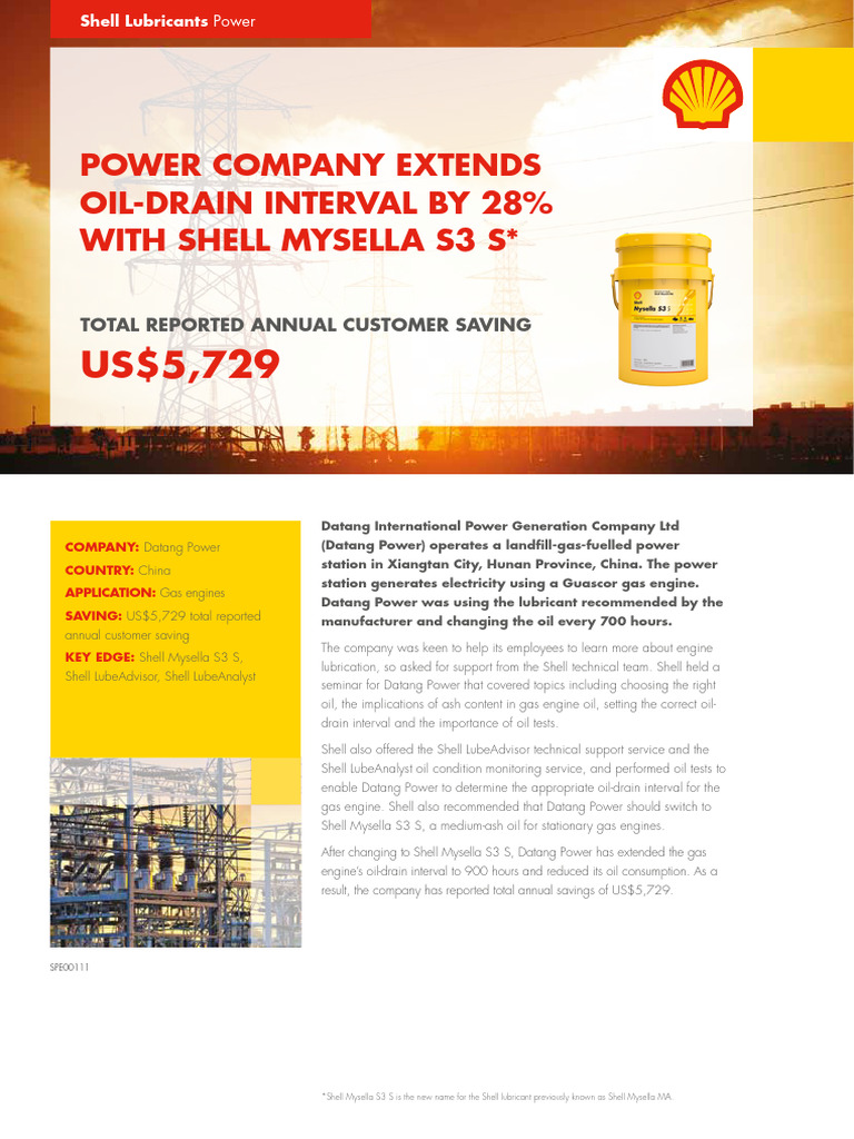 Shell Mysella Case Datang China | PDF | Engines | Motor Oil