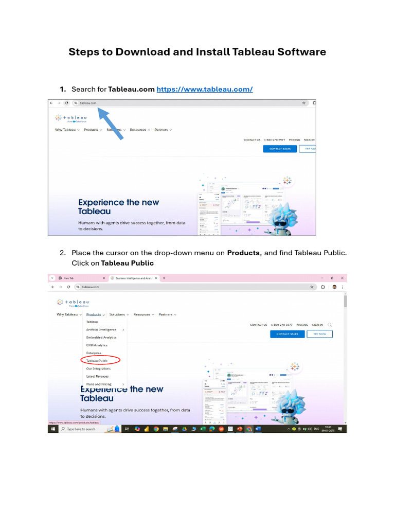 Steps To Download and Install Tableau Software | PDF
