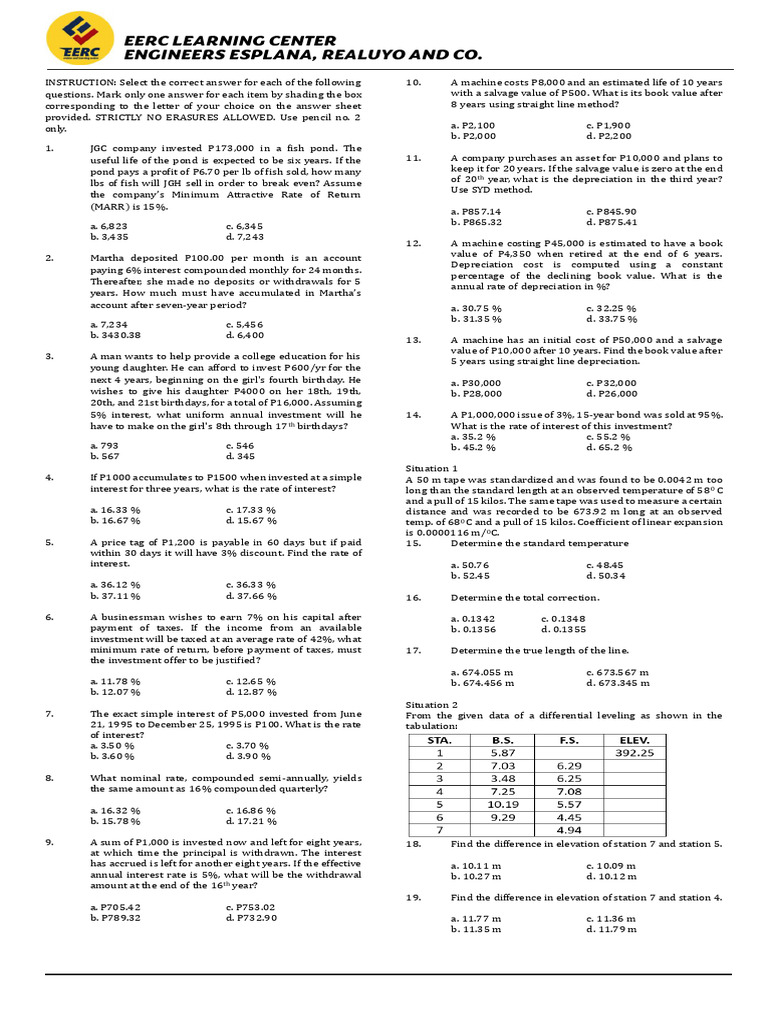 Econ - Surveying | PDF | Interest | Depreciation
