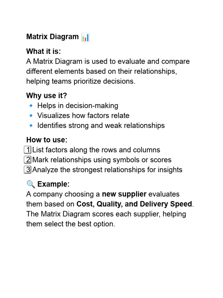 Matrix Diagram ? | PDF