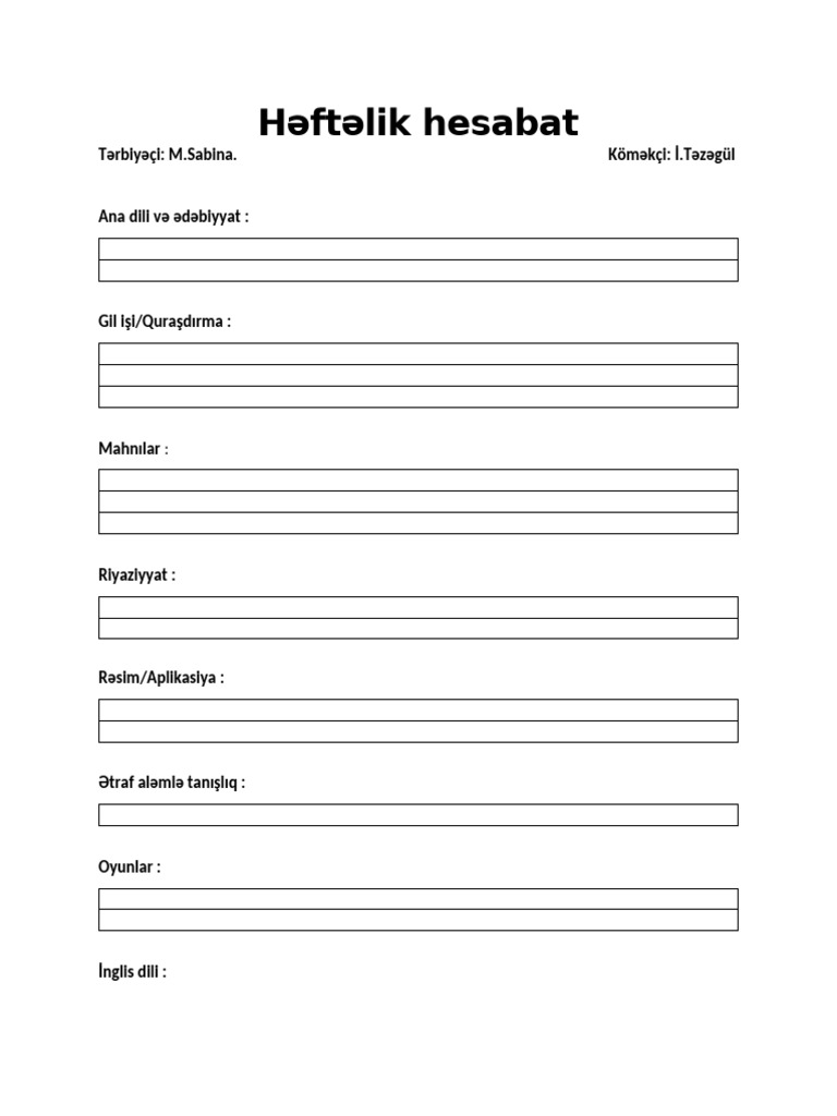 Heftelik Hesabat | PDF